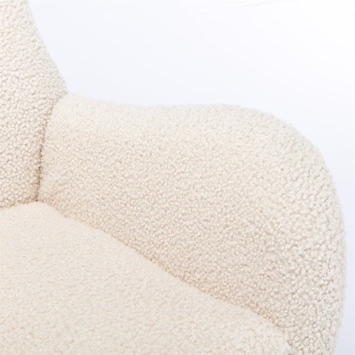 Corrigan Studio® Teddy Fabric Seat Rocking Chair With High Backrest And ... Corrigan Studio® Teddy Fabric Seat Rocking Chair With High Backrest And ...
